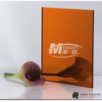 Quality Glossy Thin Rose Gold Mirror Acrylic Sheet 1.22x1.83m for sale