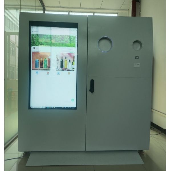 Quality Semi Outdoor Supermarket Reverse Vending Machine Recycle Solution For PET Metal Can Glass for sale