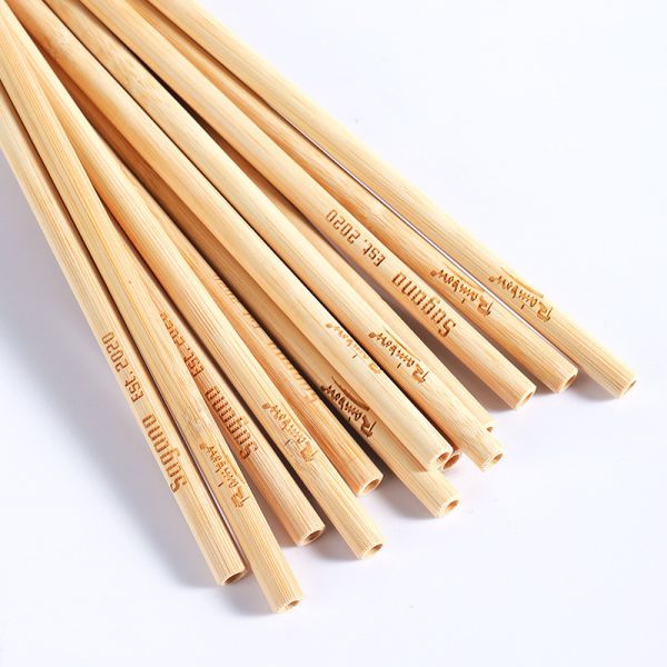 Quality Biodegradable Bamboo Natural Drinking Straws For Coffee Cold Drinking for sale