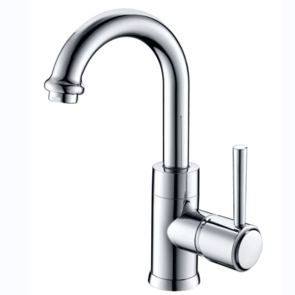 Quality Chromium Single Handle Basin Faucet with Earthenware Spool and Hot Cold Water Mixer for sale