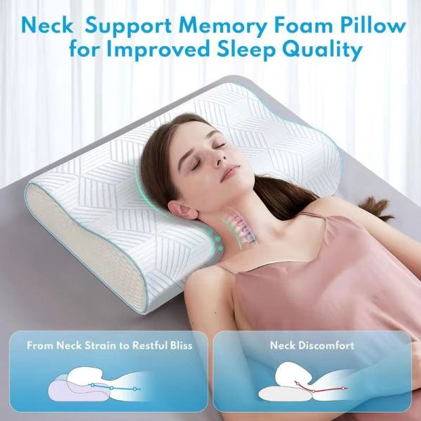 Quality 4-Layer Adjustable Memory Foam Pillow for Sleeping Ergonomic Contour Cooling for sale