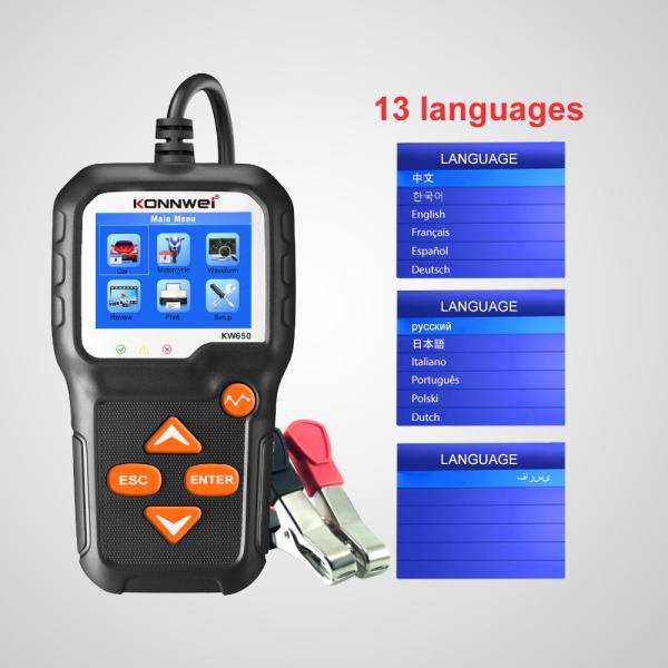 Quality Motorcycle 2.4in LCD Battery Voltage Tester Konnwei KW650 6-12V for sale