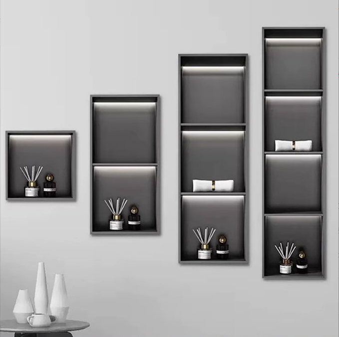 Quality 320x320x125mm Wall Niche Shelf Matt Black Wall Mounted Shower Wall Niche Inserts for sale
