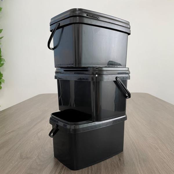 Quality 3L Rectangle White Plastic Bucket with Lid Thickness 1.0 to 2.5 MM and for sale