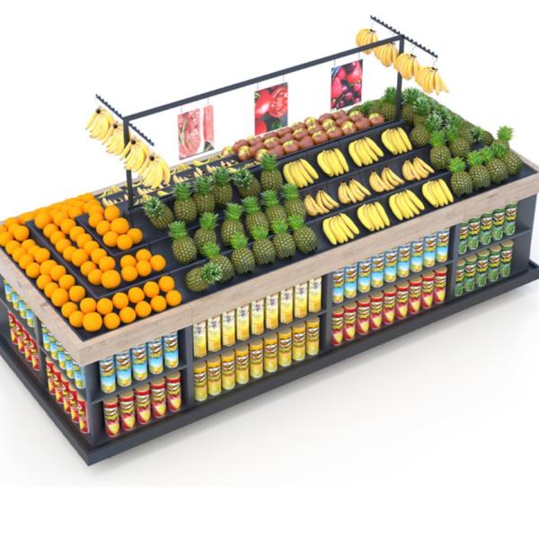 Quality 3 Tier Supermarket Fruits And Vegetables Display Racks Shelf Units Food for sale