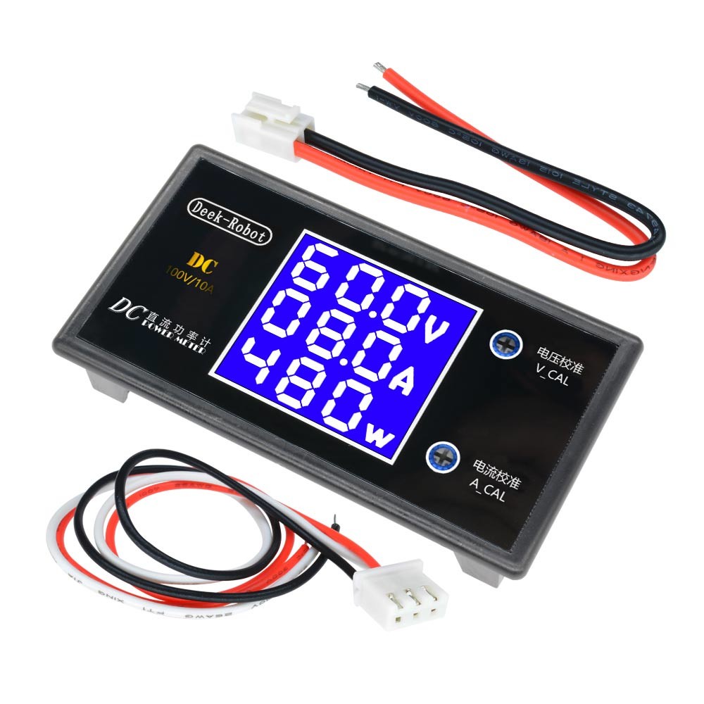 Quality LCD Digital Wattmeter Voltmeter Ammeter DC 0-100V 10A 1000W for sale