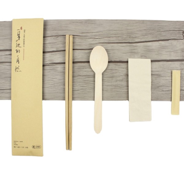 Quality Customize Logo Wooden Cutlery Set Ideal for Commercial Buyers and Catering Services for sale