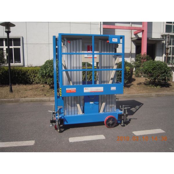 Quality 8m Hydraulic Scissor Working Platform Double Mast For Window Cleaning for sale
