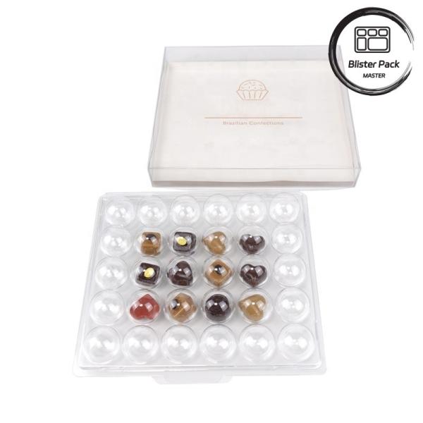 Quality Wholesale Clear Plastic Gift Box For 4, 8, 15, 30 Truffle Chocolate High-Grade PET Transparent Packaging for sale