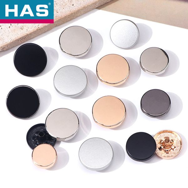 Quality Decorative Custom Brass Buttons 4 Part Spring Snap Button 10 / 12.5 / 15mm for sale