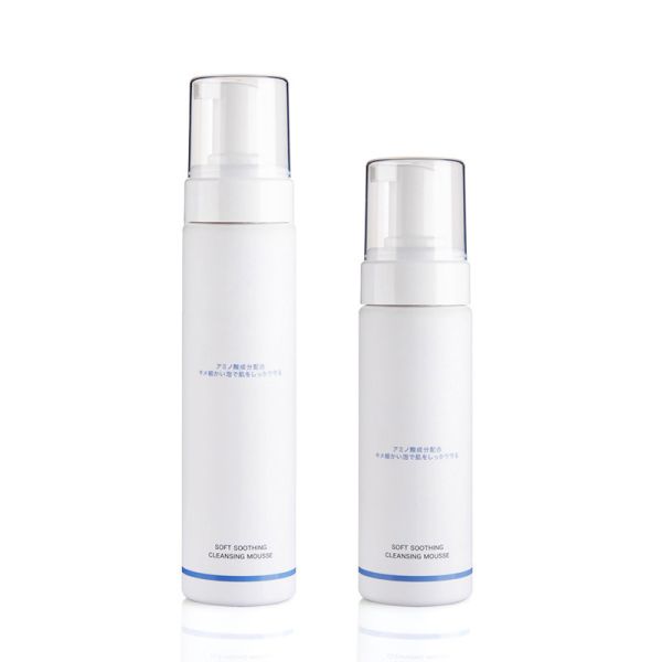 Quality OEM Cosmetic Foam Pump Bottle Matte Finish 180ML 230ML Empty Cylinder for sale