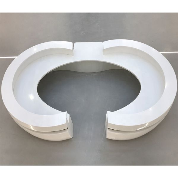 Quality OEM Round Airport Reception Desk Solid Surface Reception Counter for sale