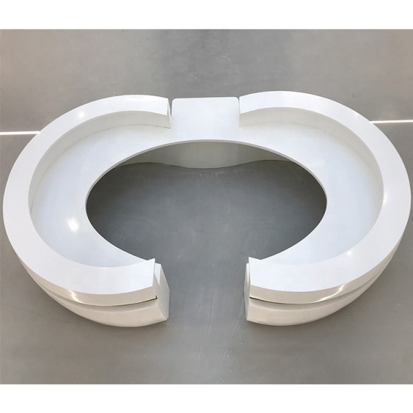 Quality White Repairable NFS Curved Solid Surface Reception Desk Stick Seamless for sale