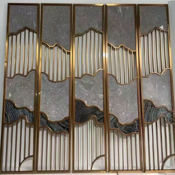 Quality Stainless Slatted Screen Room Divider Folding Slatted Wall Divider for sale