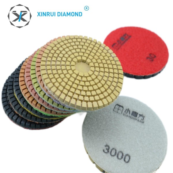 Quality Multi-functional 4inch Diamond Polishing Pad for Stone Marble Granite 7mm for sale