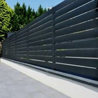 Quality Black Powder Coated Wood 6063 T5 Aluminum Vertical Blade Fencing Panels for for sale