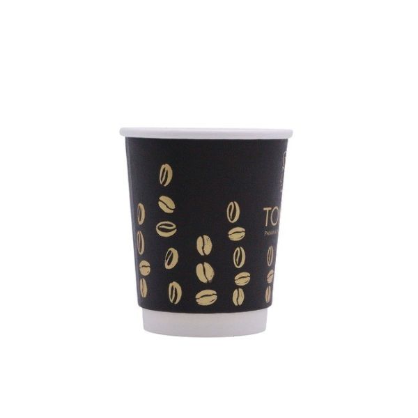 Quality Black Paper Coffee Cup Eco Friendly Compostable For Hot Chocolate Drinks for sale