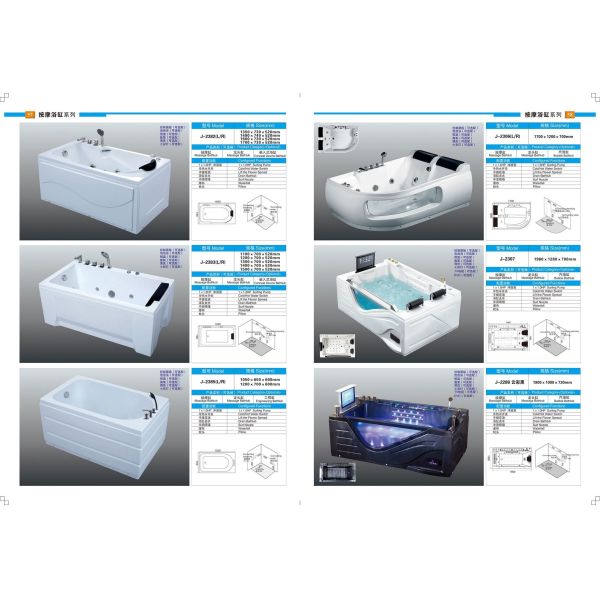 Quality Durable Rectangular Wall Mounted Bathtub 6 Air Bubble Jets Bathroom Sanitary for sale