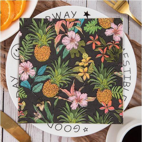 Disposable Flora Cartoon Printed Napkin Party Decoration Colorful Tissue