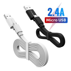 Quality 1M 2.4A Micro USB Data Transfer Cable Flat USB Charging Cable for sale