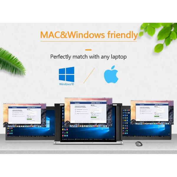 Quality USB C 1080P IPS HDR Portable Laptop Tri Screen Extender Monitor For Gaming 10.1 for sale