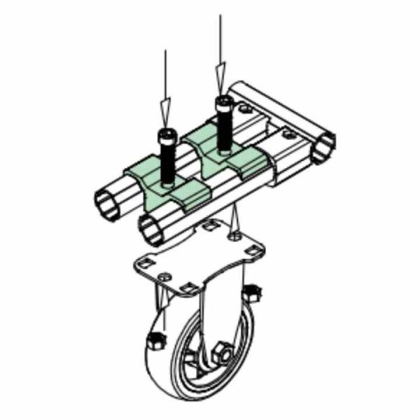 Quality DYE28-01 Castor Wheel Mounting Base Wheel Support Bracket For Lean Rack System for sale
