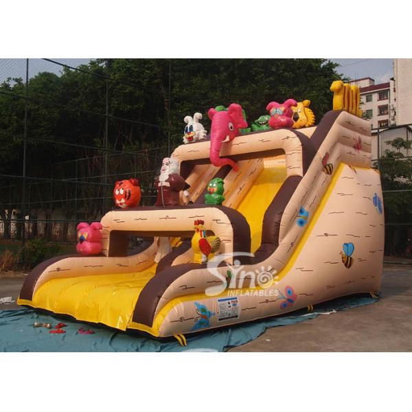 Quality Backyard kids Noah's ark inflatable slide made of 18 OZ. lead free pvc tarpaulin for sale