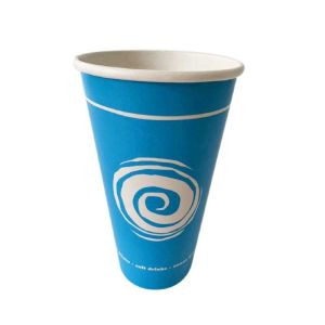 Quality Water Based Aqueous Coating 16 Oz Paper Cup Cold Beverage Recyclable for sale