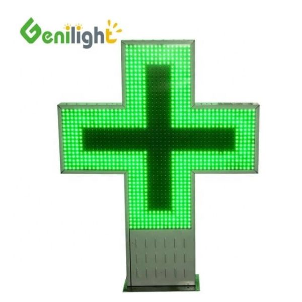 Quality Graphics Display Function Waterproof LED Cross Pharmacy Sign for Medical Treatment for sale