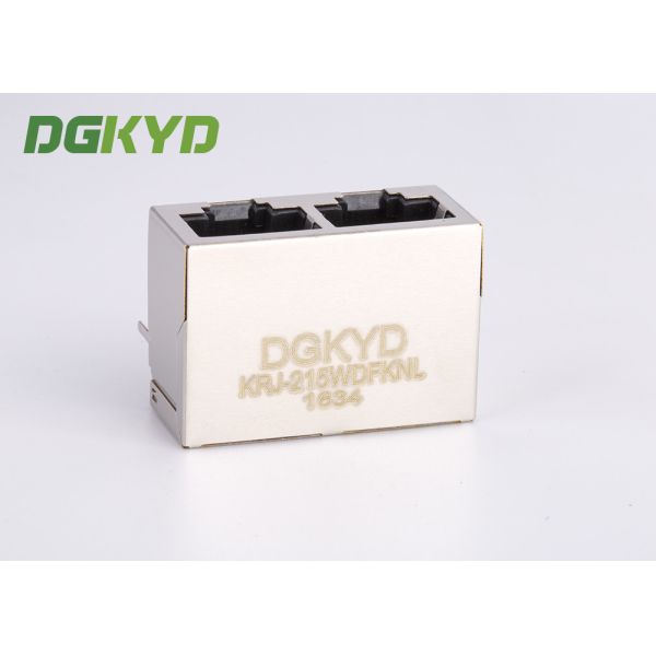 Quality PCB mount 10 / 100 BASE 2 Port RJ45 Network Connector with Lan Transformer for sale