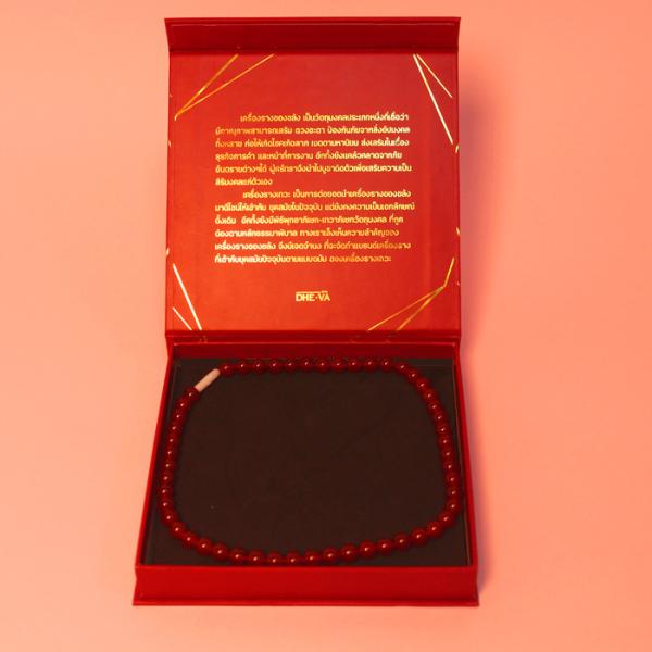 Quality Magnetic Necklace Jewelry Packaging Box Red Gold Foil for sale