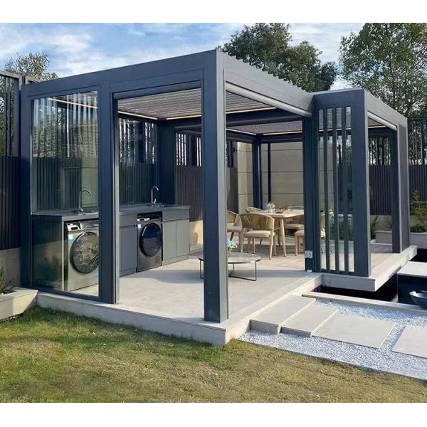 Quality Waterproof Louver Blade Roof Awning Waterproof Aluminum Frame Pergola Awnings for sale