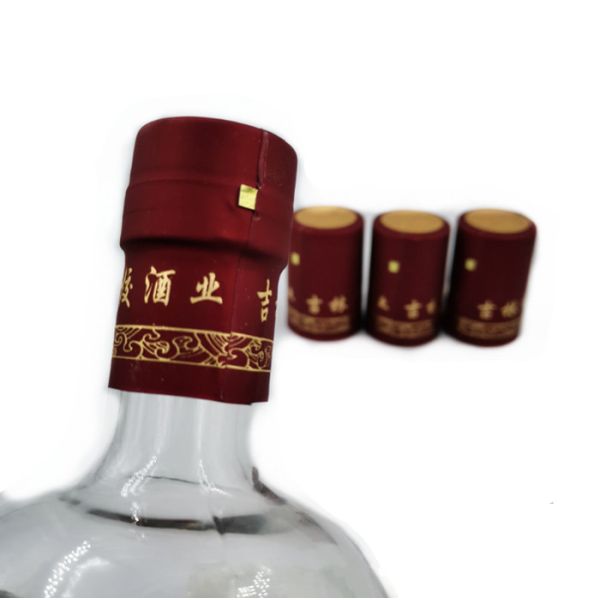 Quality Tear Off PVC Vodka Wine Bottle Shrink Caps Wrap Cover 60x35mm for sale