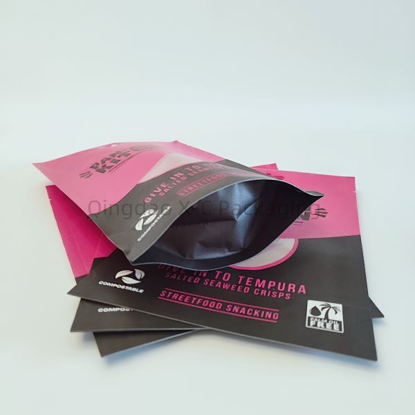 Quality Sustainable Biodegradable Packaging Pouches 100% Compostable Zipper Top for sale