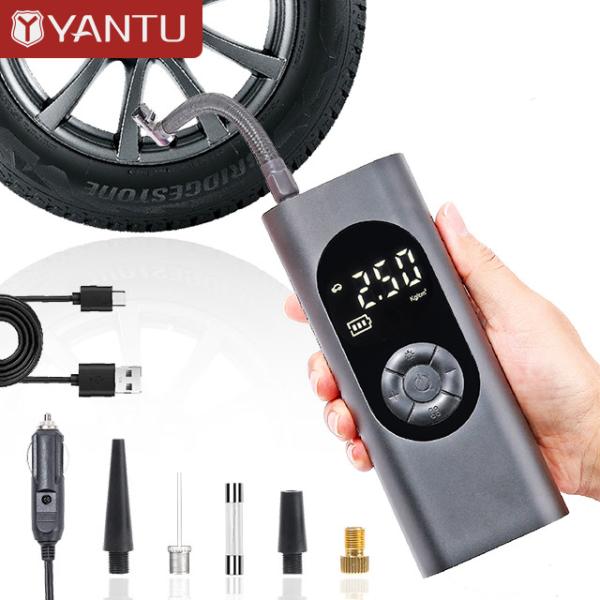 Quality Portable YANTU AM32 Metal Cordless Digital Tire Inflator for Bicycles Cars and for sale