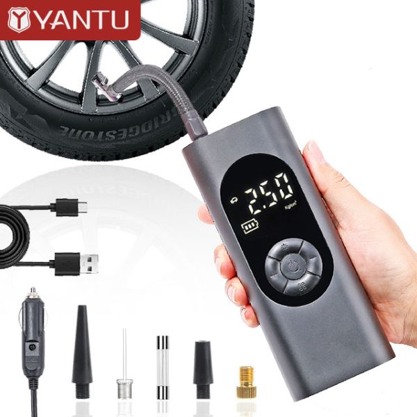 Quality Portable YANTU AM32 Metal Cordless Digital Tire Inflator for Bicycles Cars and More for sale