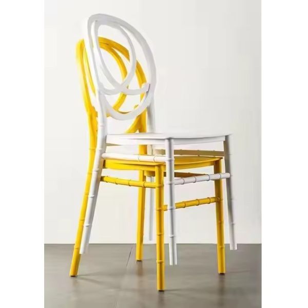 Quality Sponge Cushion Gold White Stackable Hall Chairs Chiavari For Hotel Banquet for sale