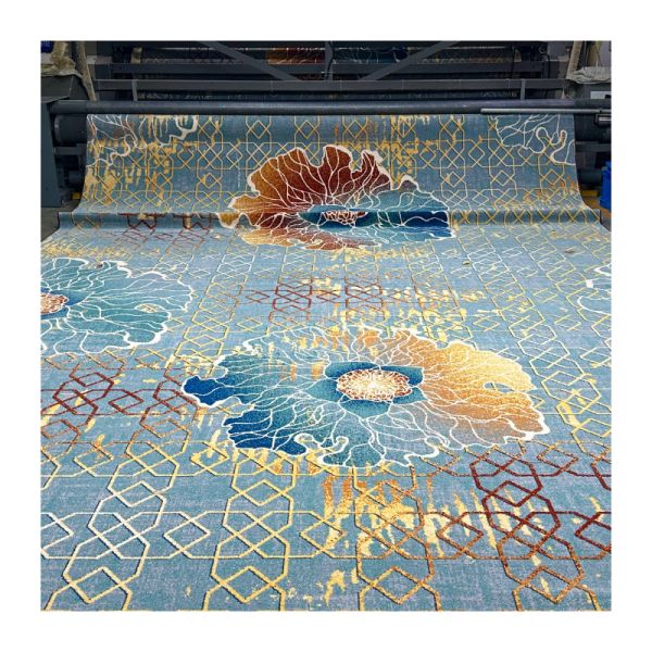 Quality Rectangle Axminster Hotel Carpeting in Luxury Golden Mordenas Style for Receptions for sale