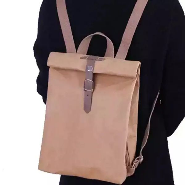 Quality Custom Anti Theft Washable Paper Backpack With Side Zipper for sale