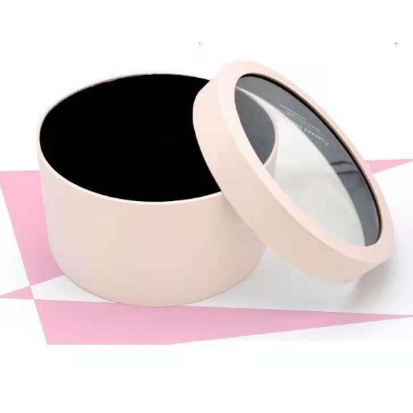 Quality Flower Tube Box Packaging Round Top Window Cylinder Elegant Gift Box for sale
