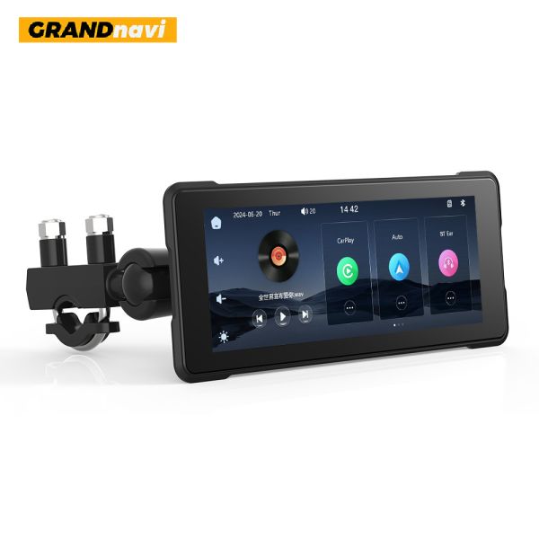 Quality 6.86inch Motorcycle Portable GPS Navigation Device Touch Screen Supports Radio Function Dashboard Wireless CARPLAY Android AUTO for sale