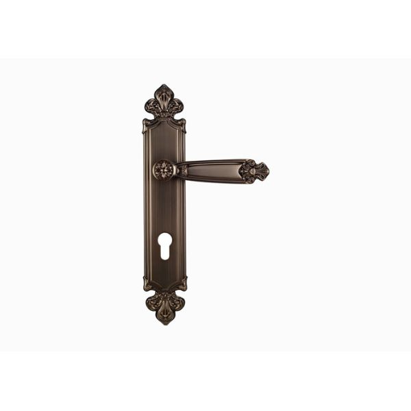 Quality 135mm 63mm Vintage Solid Brass Bronze Interior Door Handles For Luxury Door for sale