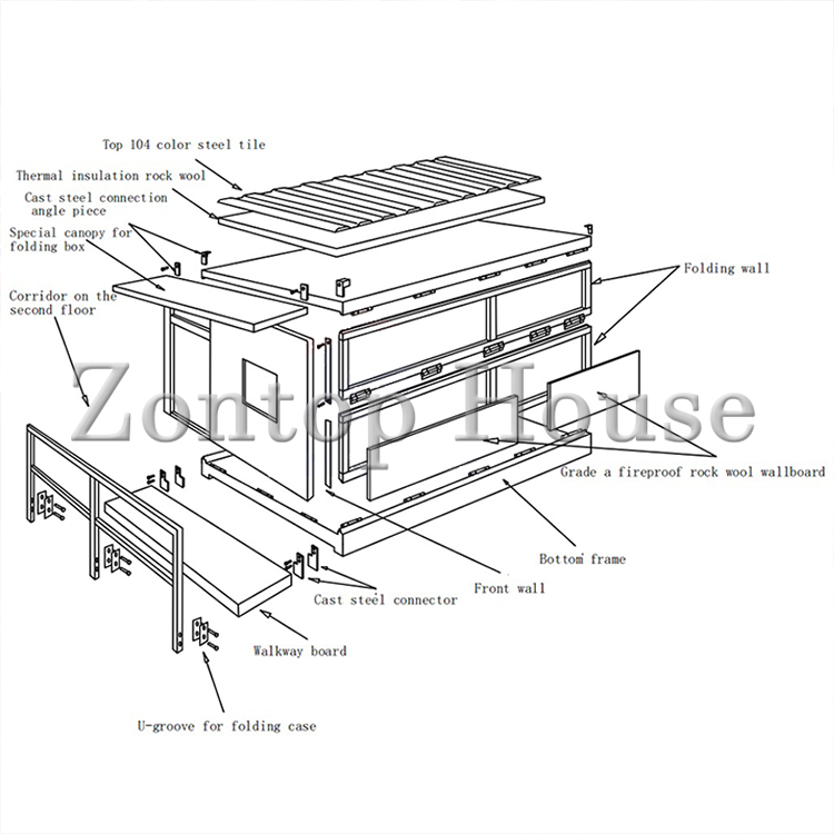 Mobile Morden Style Cheap 20 ft Prefabricated Folding Container House Foldable Container Office Camp for Sale
