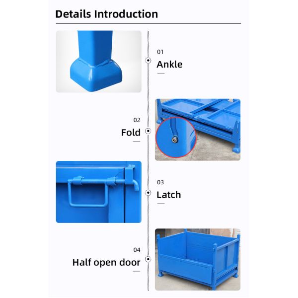 Quality Heavy Duty Warehouse Steel Storage Cage Foldable And Stackable Customized Color for sale