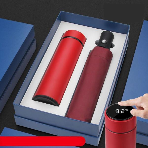 Quality Steel Frame Notebook Thermos Cup and Umbrella Set for Business Advertising for sale