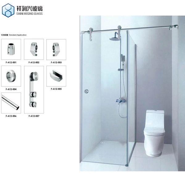 Quality Frameless Design Customized Request Tempered Glass Sliding Shower Door for for sale