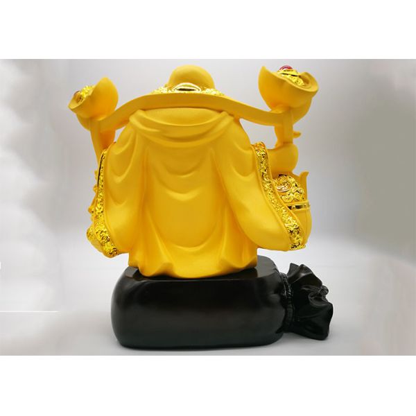 Quality Poly Resin Custom Trophy Cup , Gold Plated Laughing Buddha Religious Crafts for sale