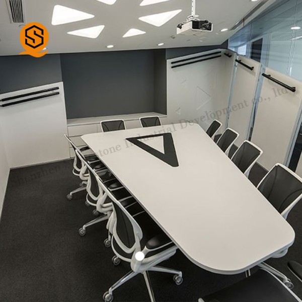 Quality Fireproof Solid Surface Conference Table Rectangle Meeting Table for sale
