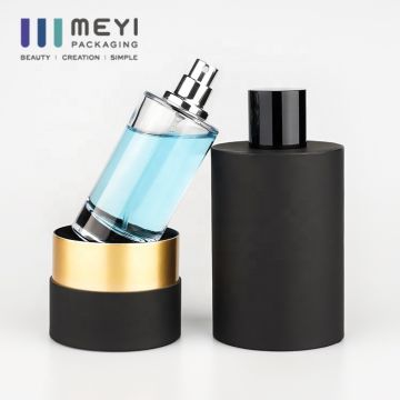 Quality Empty Cylinder Transparent Perfume Bottle Glass With Magnetic Cap 50 Ml With for sale