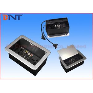 Quality Slip Up Cover Multimedia Desktop Socket , Office Table Cable Cubby for sale